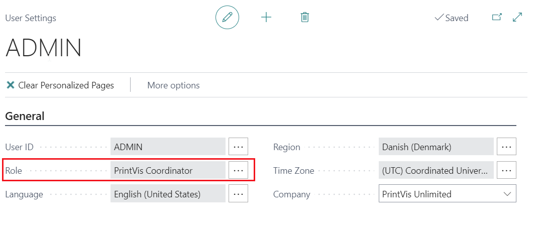 Role Centers - PrintVis Documentation